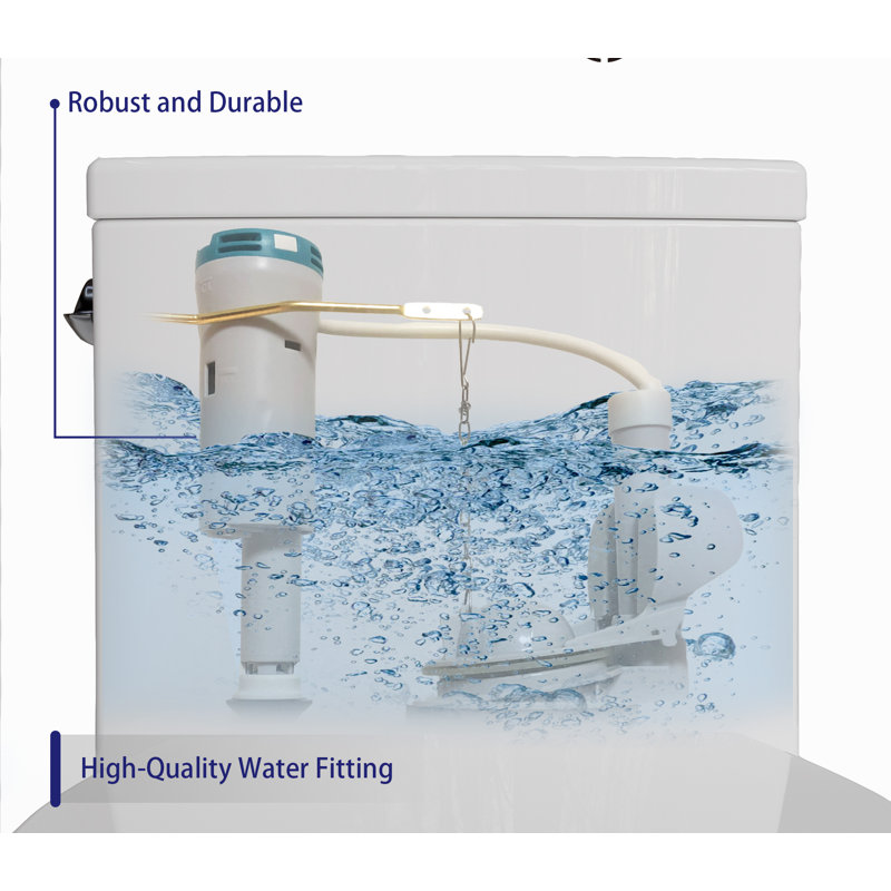 KE KING Elongated One Piece Toilet, Powerful Flush Modern Toilet (Side ...