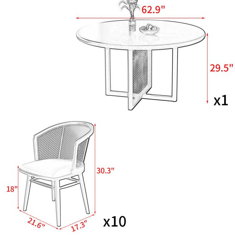 Brishher Japanese solid wood round dining table set | Wayfair