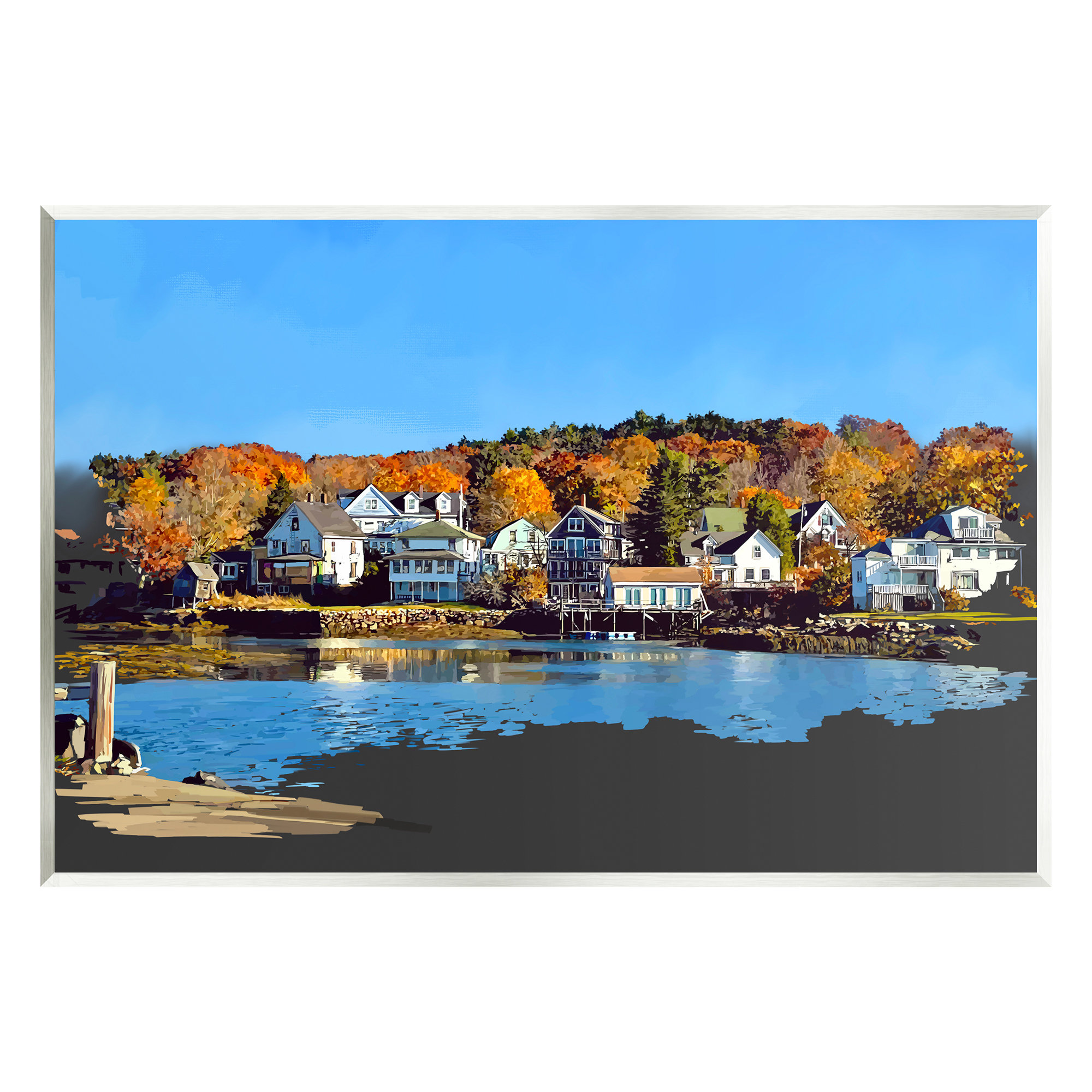 Stupell Industries Autumn Lake Dock Foliage by Emily Kalina Photograph ...