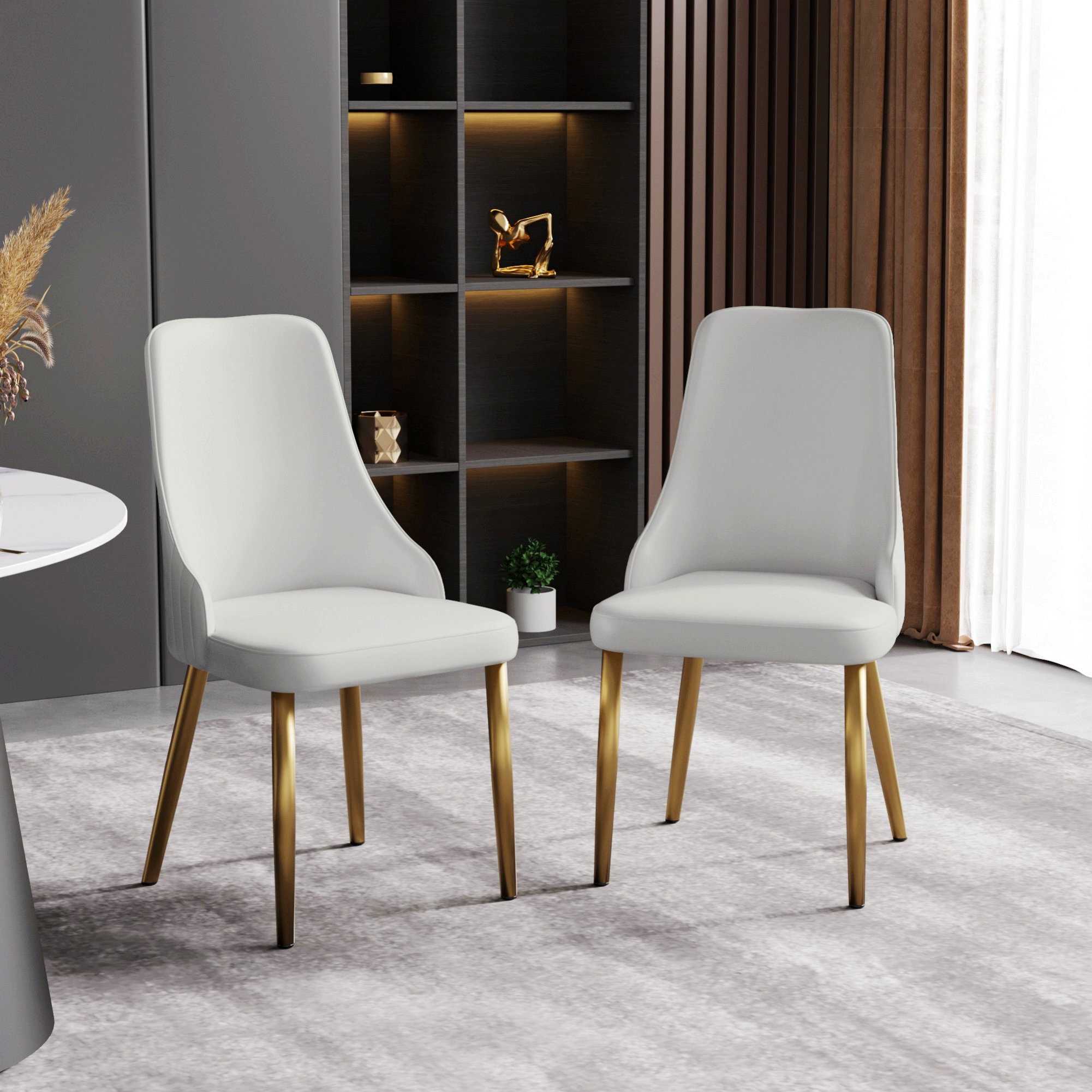 Everly Quinn Set Of 2 Armless Dining Chairs, Kitchen Side Chairs For ...