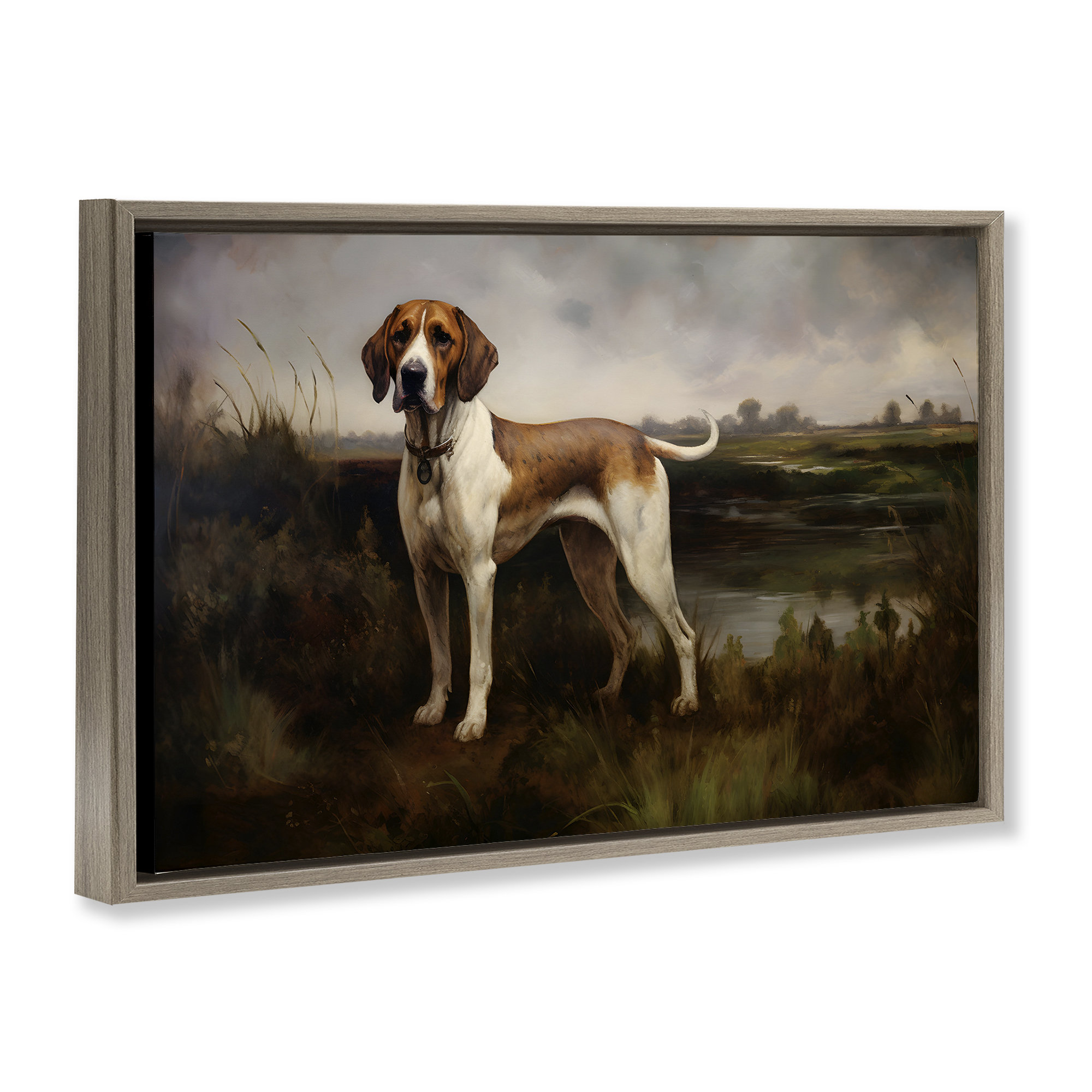 Lark Manor On The Hunt Landscape Brown Framed Floater Canvas by Petal ...