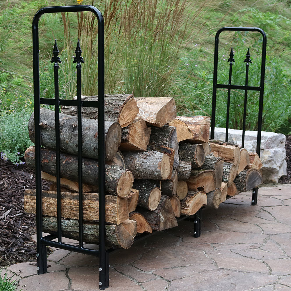 Fleur De Lis Living Maghull 72'' W Enamel Coated Steel Log Rack ...