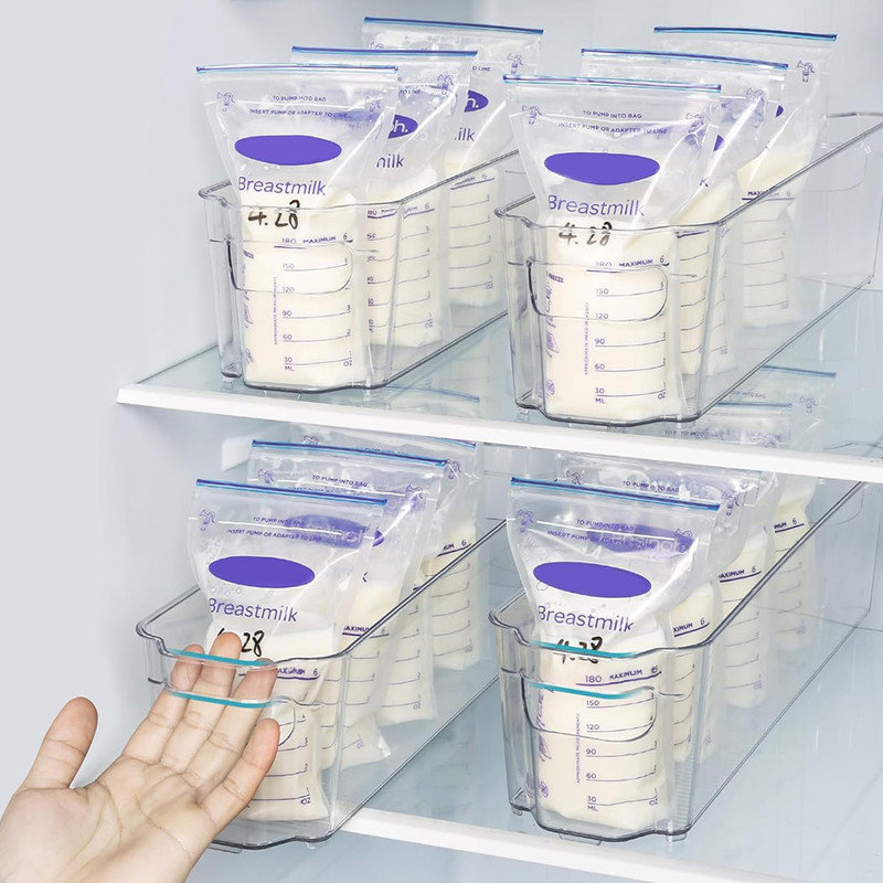 Prep & Savour Breastmilk Storage Container 4PCS Set,Clear Freezer and ...