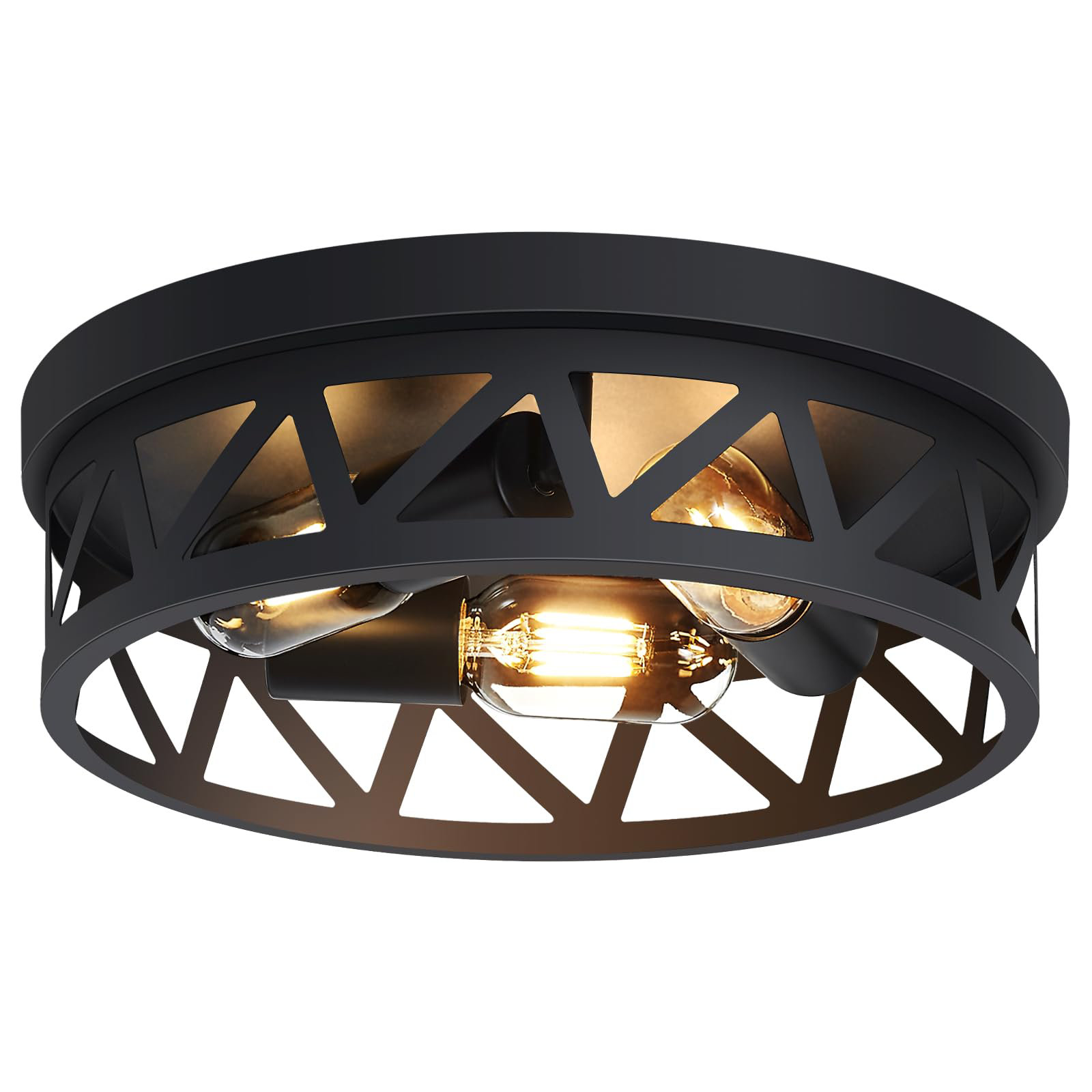 Trent Austin Design® 13 Inch Black Flush Mount Ceiling Light Fixture,3 ...