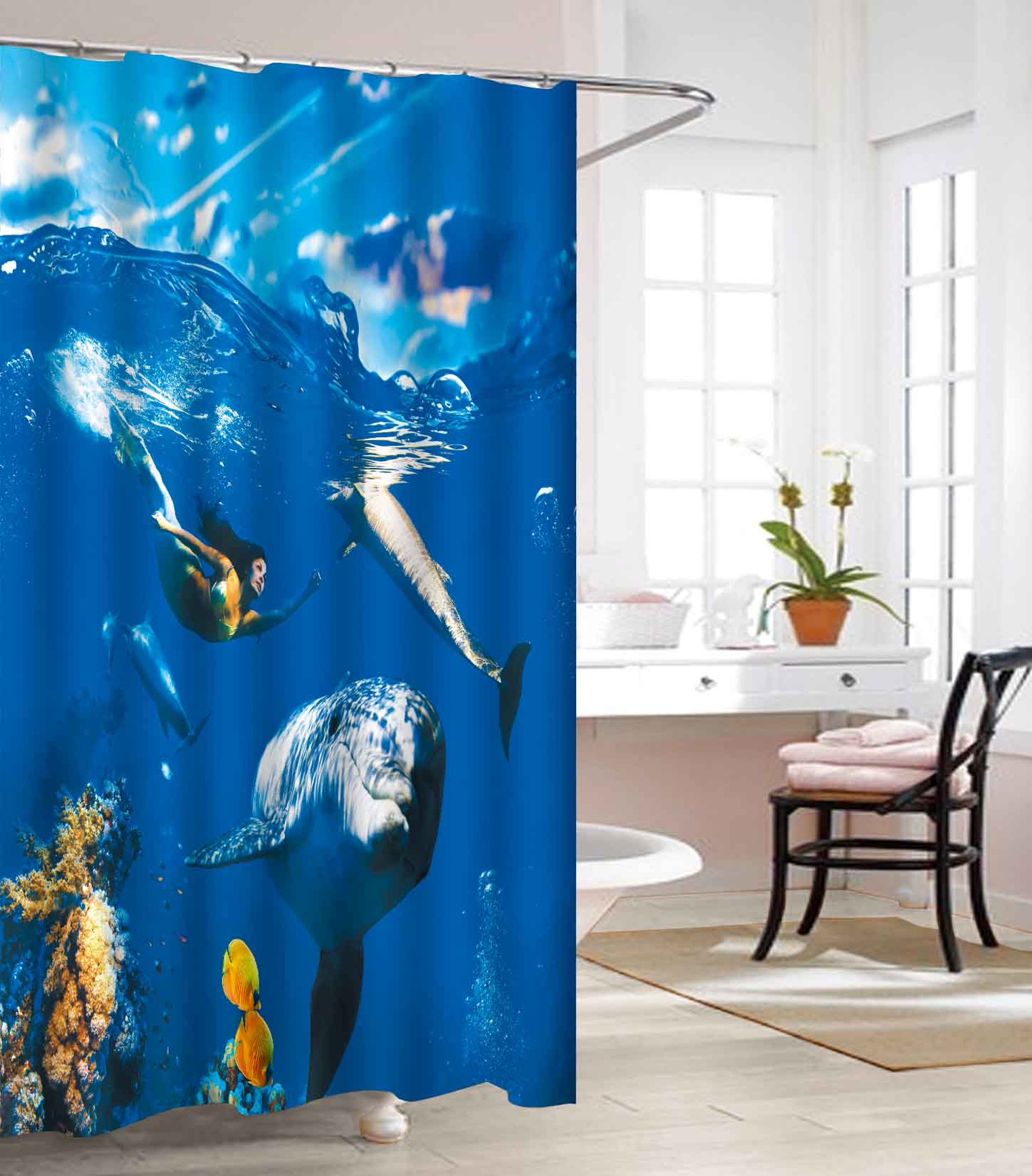 ELEGANT COMFORT Waterproof Vinyl Single Shower Curtain & Reviews | Wayfair