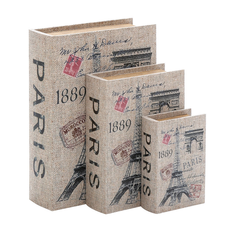 Lark Manor™ Paris 3 Piece Beige Wood Canvas Book Box Set & Reviews ...