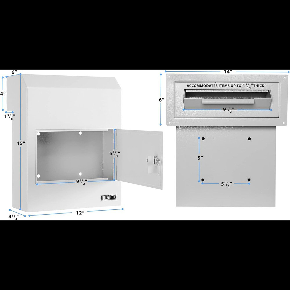 Invenitiah Through-The-Door Locking Drop Box D500, Heavy Duty Steel ...
