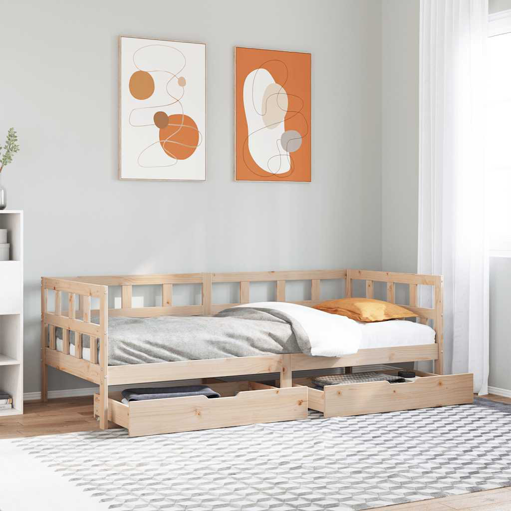 Lily Manor Daybed With Drawers Without Mattress Single Solid Wood ...