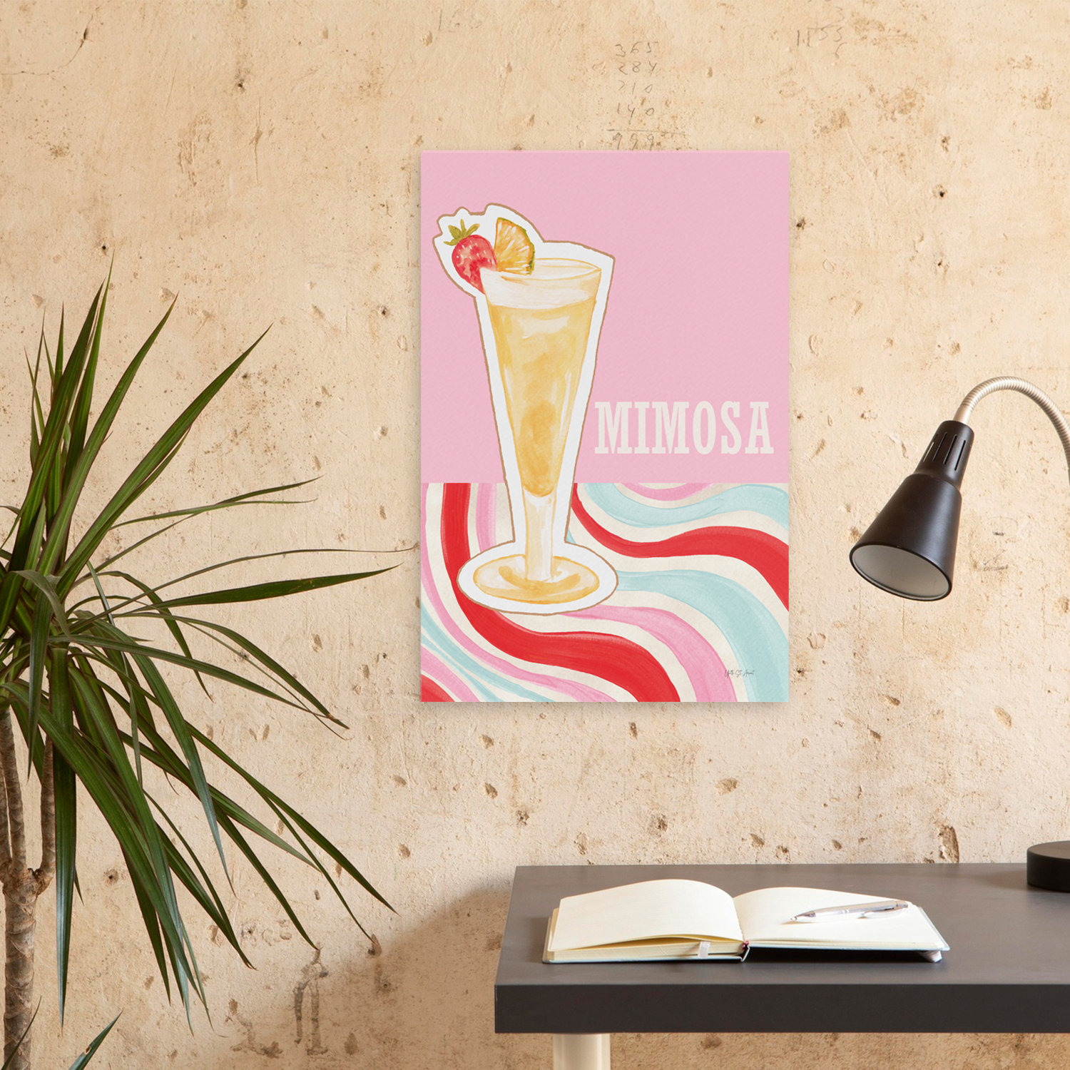 Dakota Fields Mimosa - art bleu alcool 60S 70S - Wayfair Canada