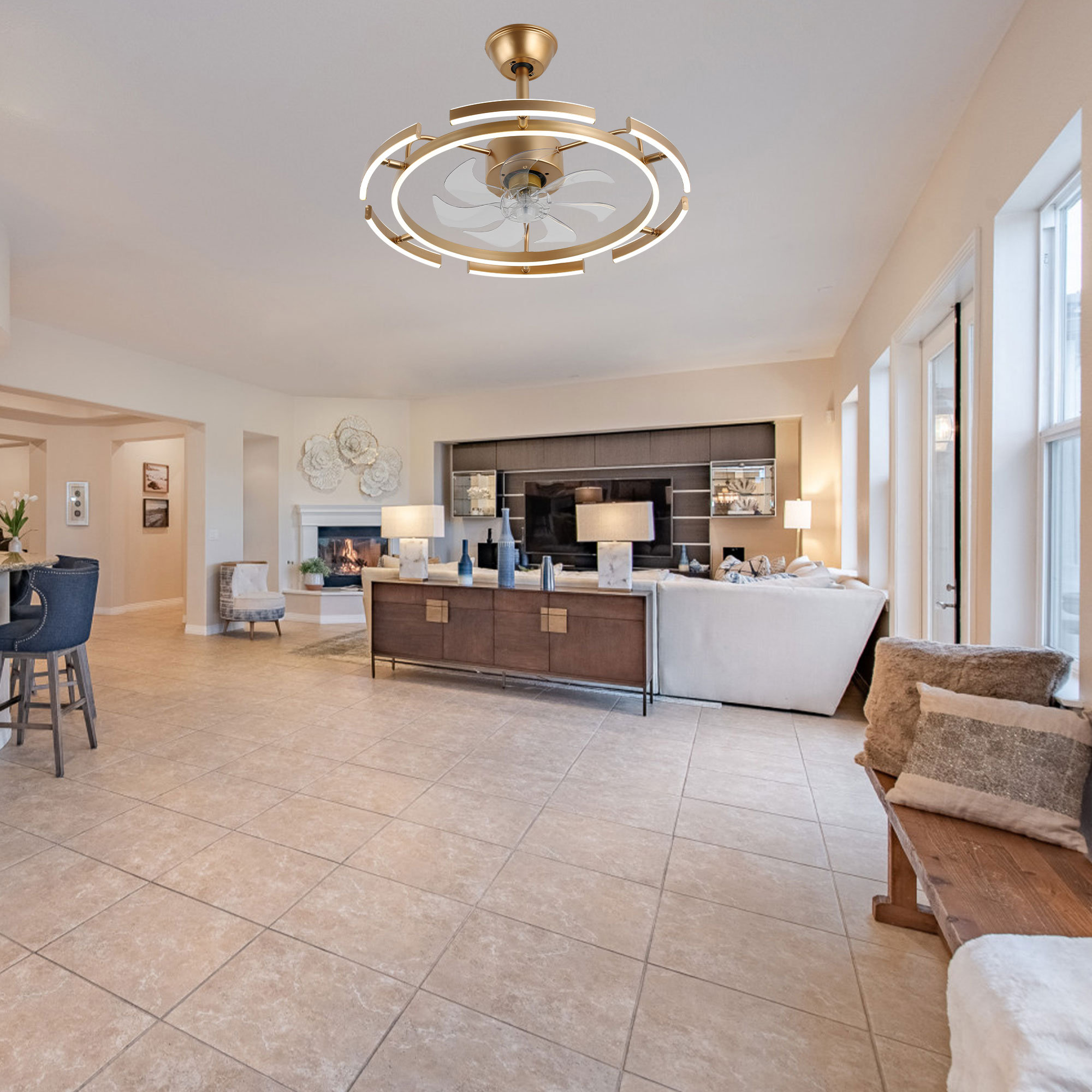 Wrought Studio™ Clorene 24in. DIY Shape Ceiling Fan with Light, 6 ...