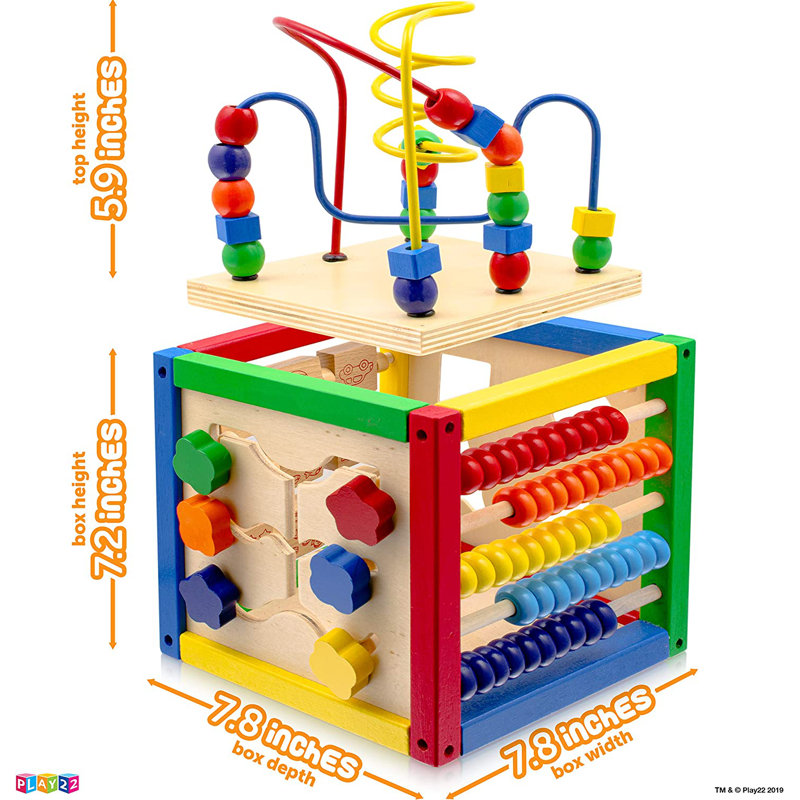 Play22USA Wooden Activity Cube & Reviews | Wayfair