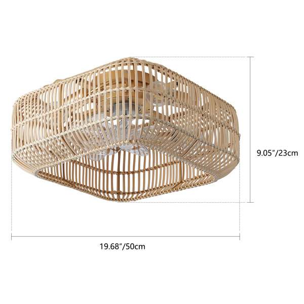 Bay Isle Home™ 20"Rattan Ceiling Fans with Lights and Remote, Low ...