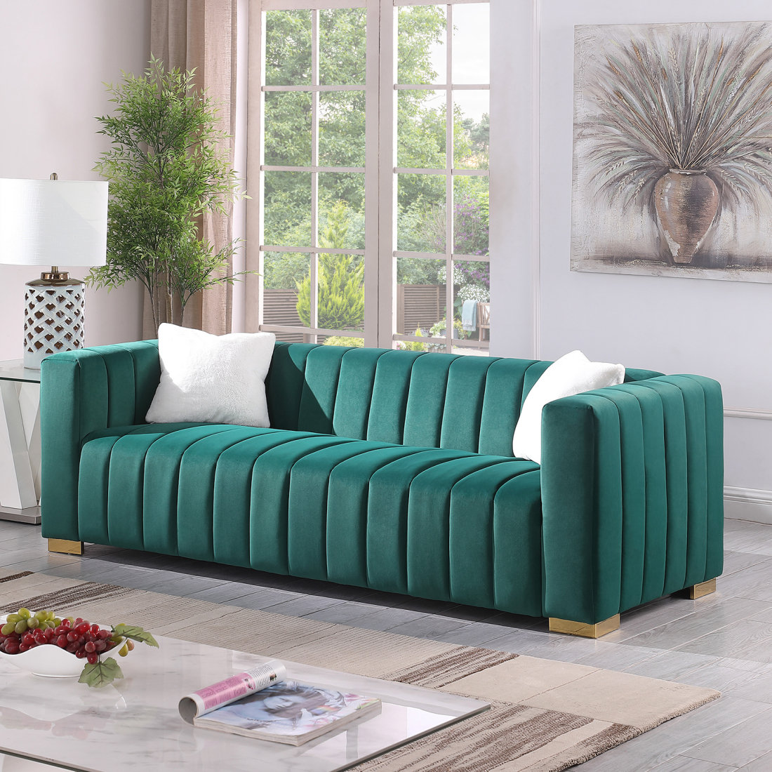 Mercer41 Modern Sofa A Modern Channel Sofa Take On A Traditional ...