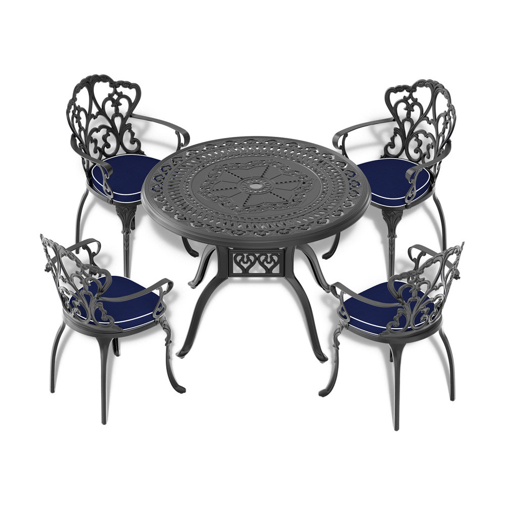 Astoria Grand 39.37" Cast Aluminum Patio Round Dining Table - Wayfair ...