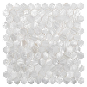 Matrix-Z SeaTile 0.5" x 1" Seashell Penny Round Mosaic Wall & Floor ...