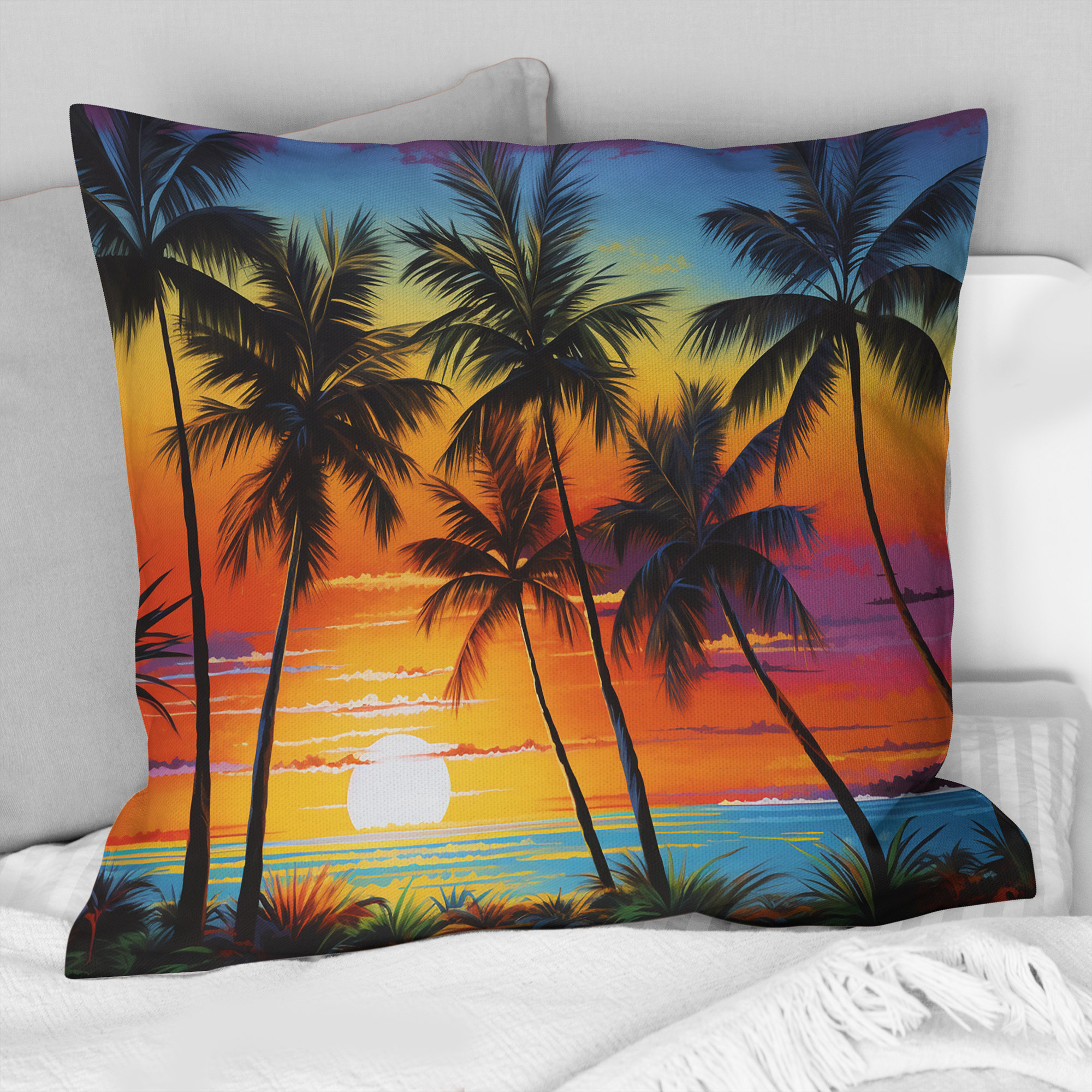 Design Art Colorful Bold Palm Trees Landscape IV - Palms & Palm Trees ...