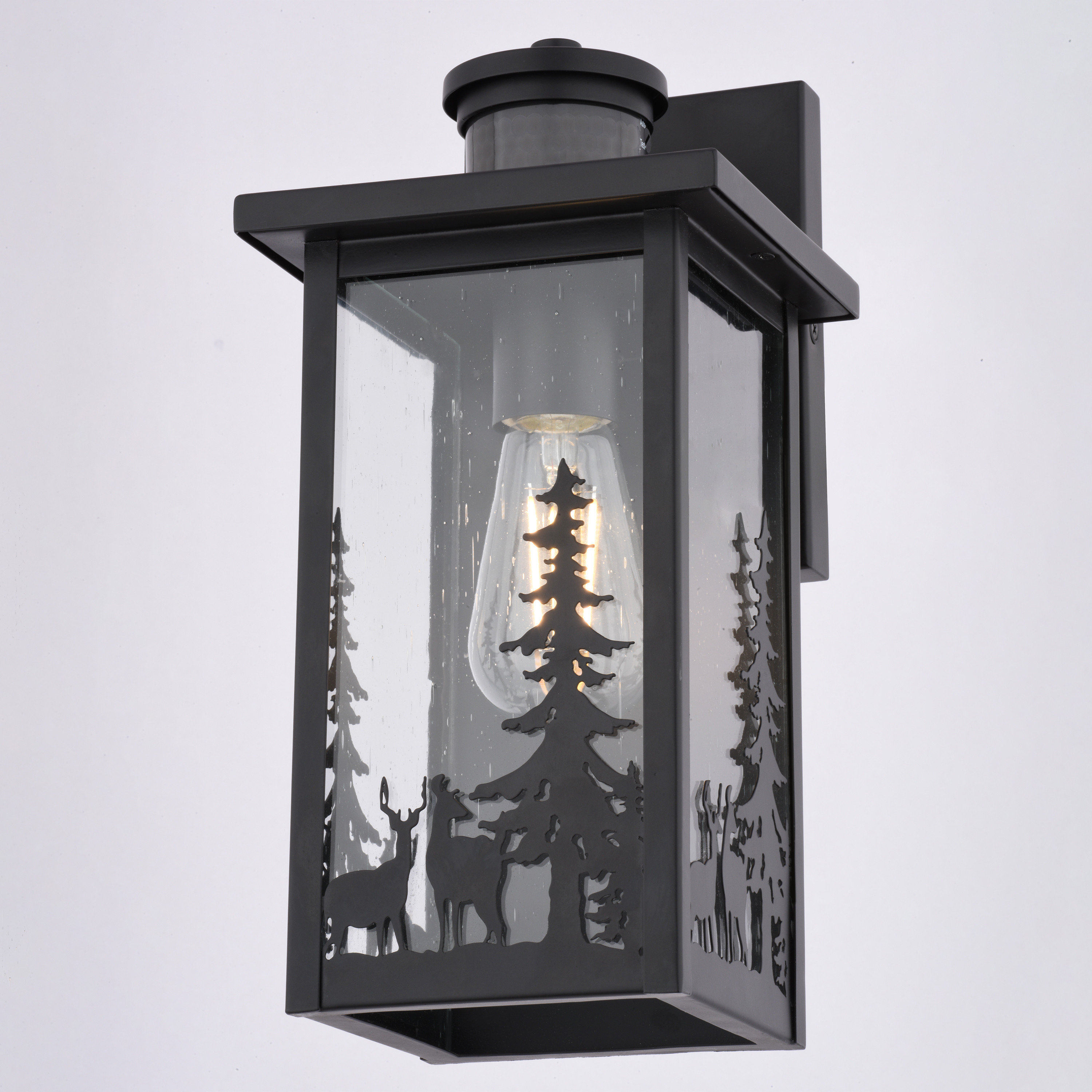 Millwood Pines Gyanna 12.25 In. H 1-Light Matte Black Rustic Wildlife ...