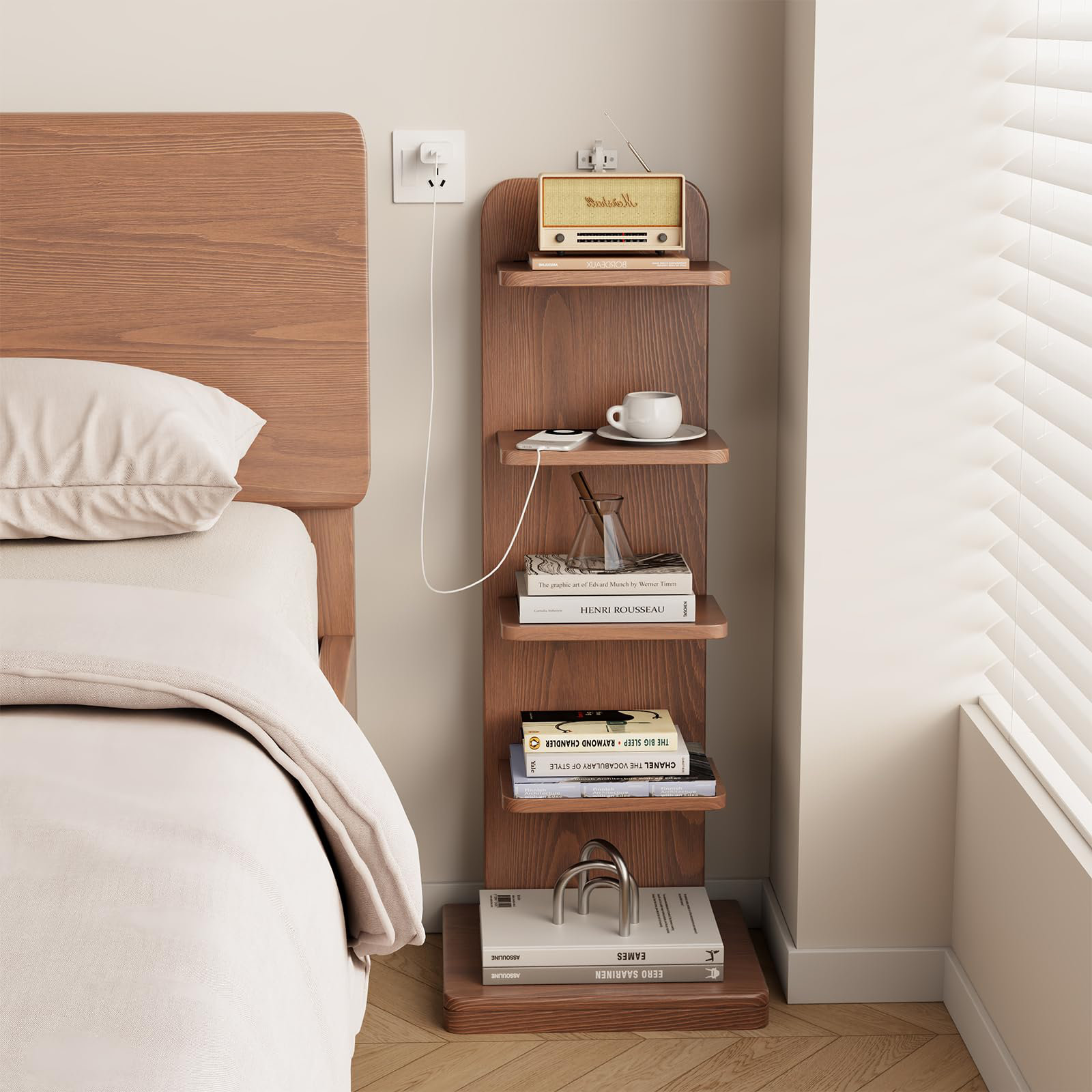 Loon Peak Mid Century Modern Bookshelf With Freestanding Display ...