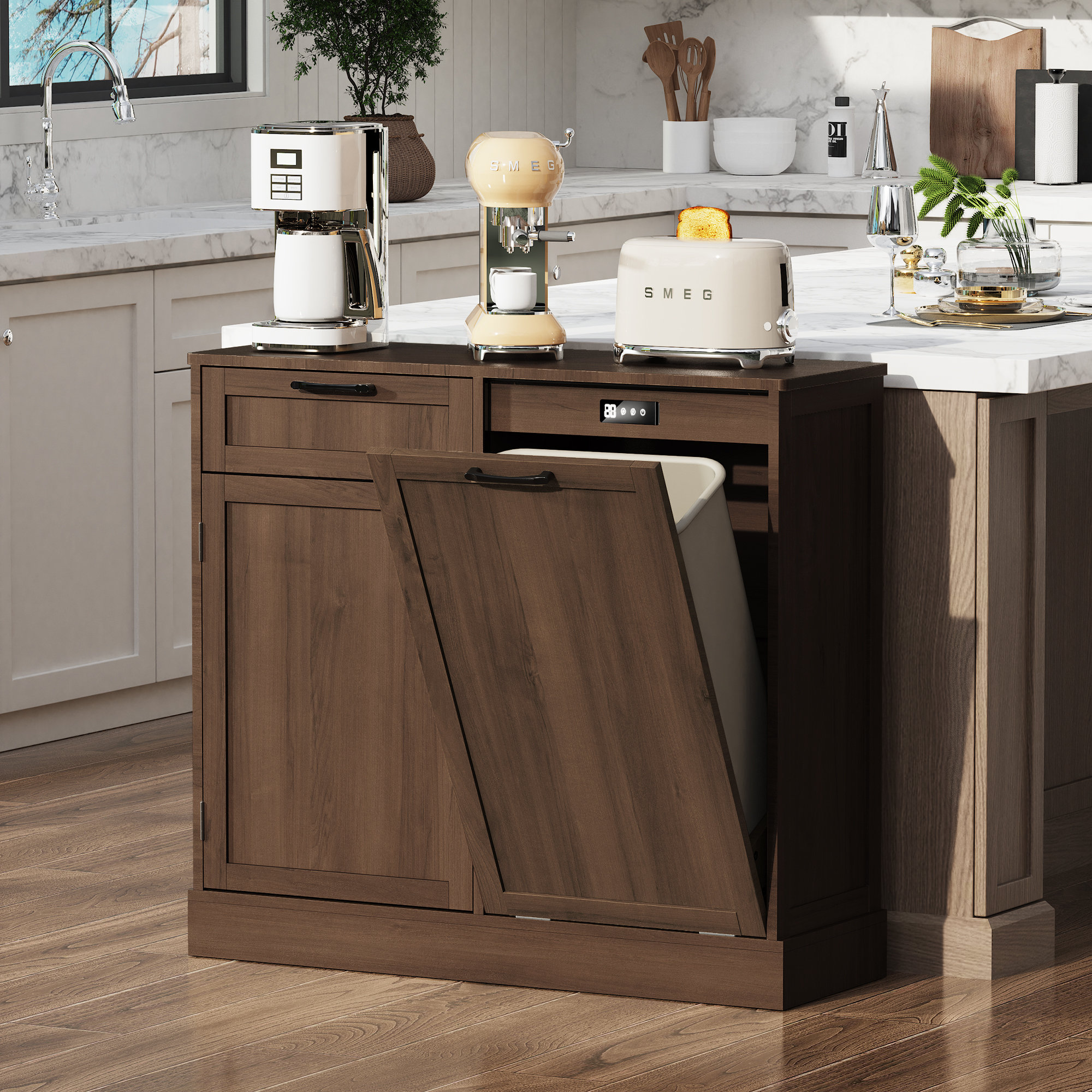 baishengtong Tilt Out Trash Can Cabinet, Trashcan Cabinet For Kitchen ...