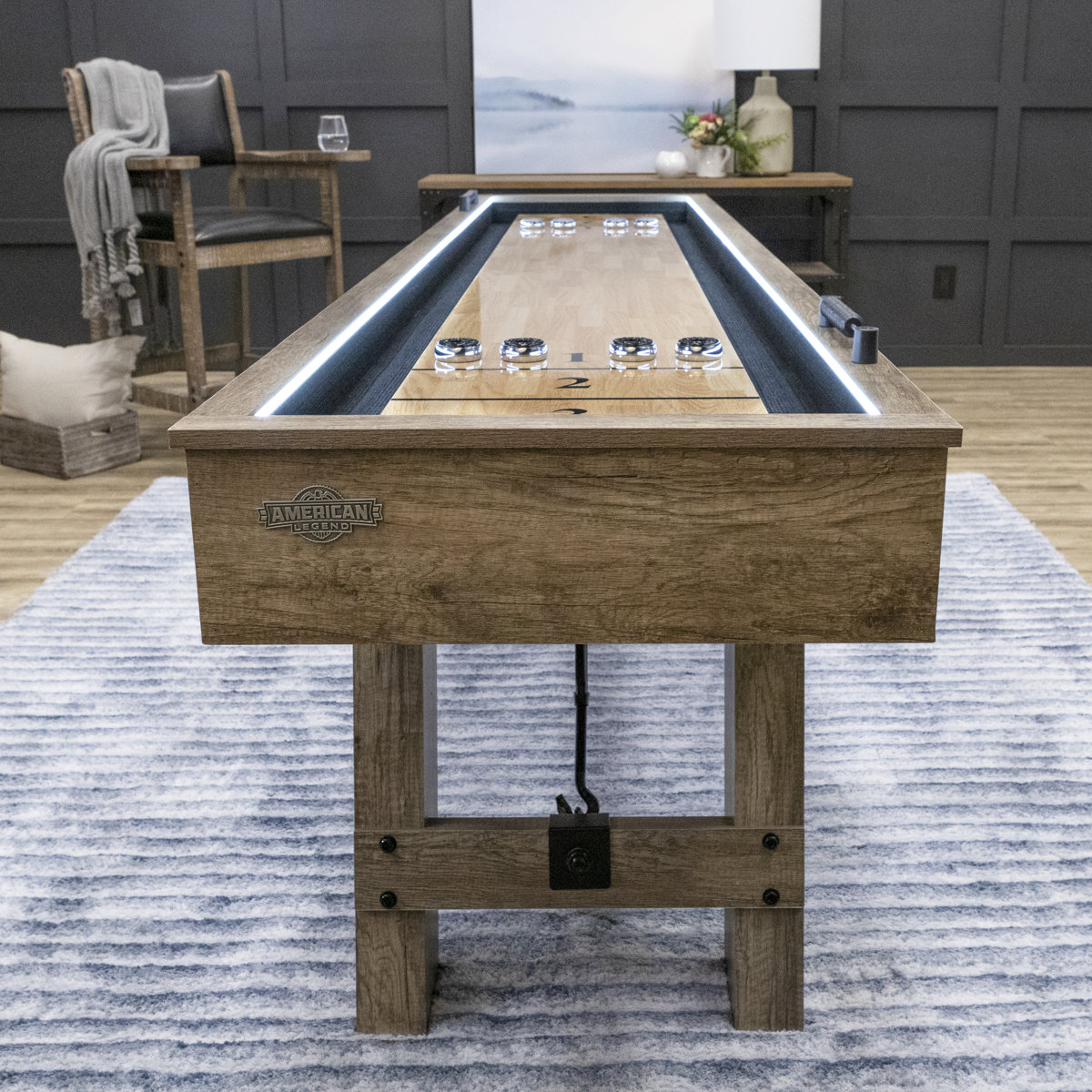 American Legend Brookdale American Legend LED 9' Shuffleboard Table ...
