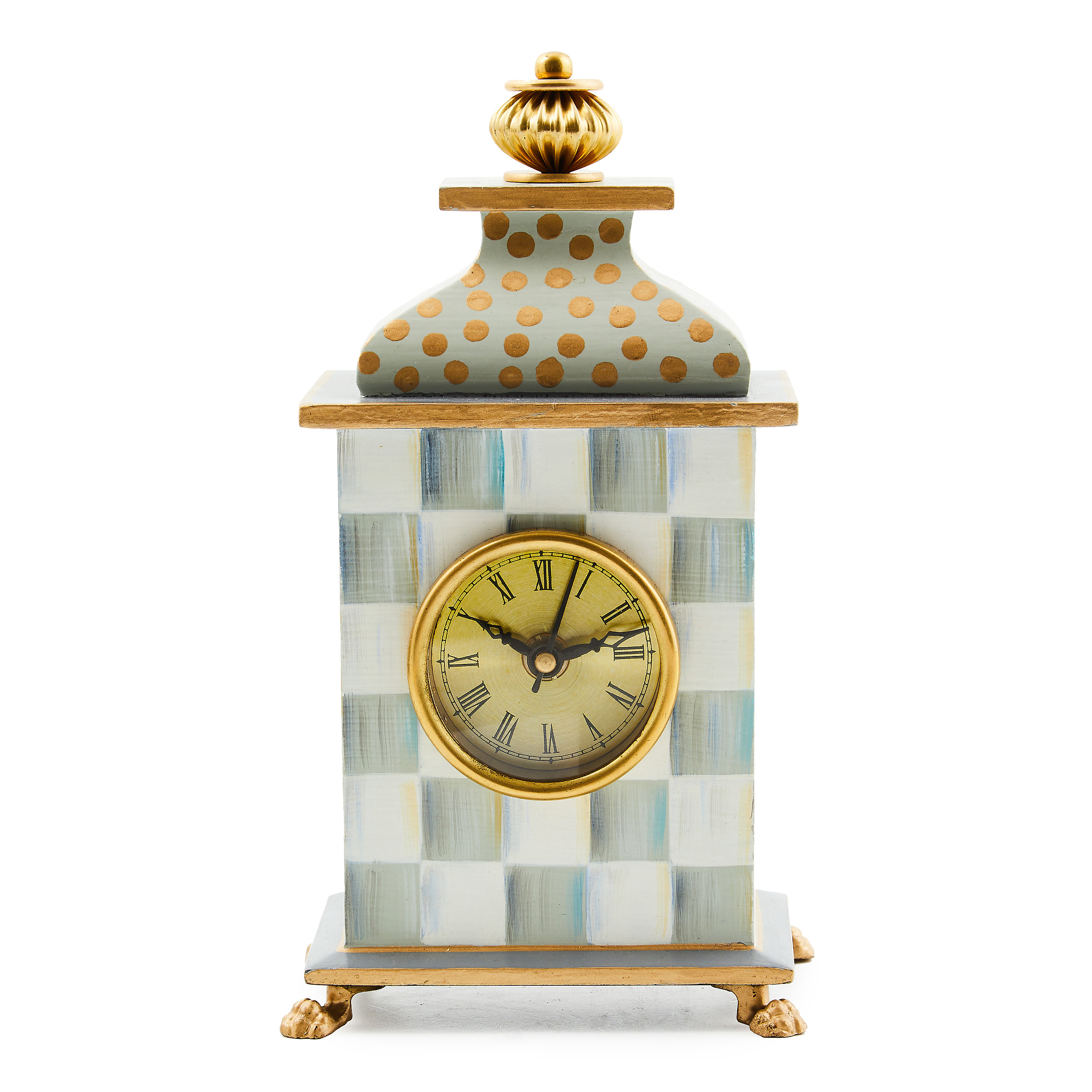 MacKenzie-Childs Sterling Check Desk Clock | Perigold
