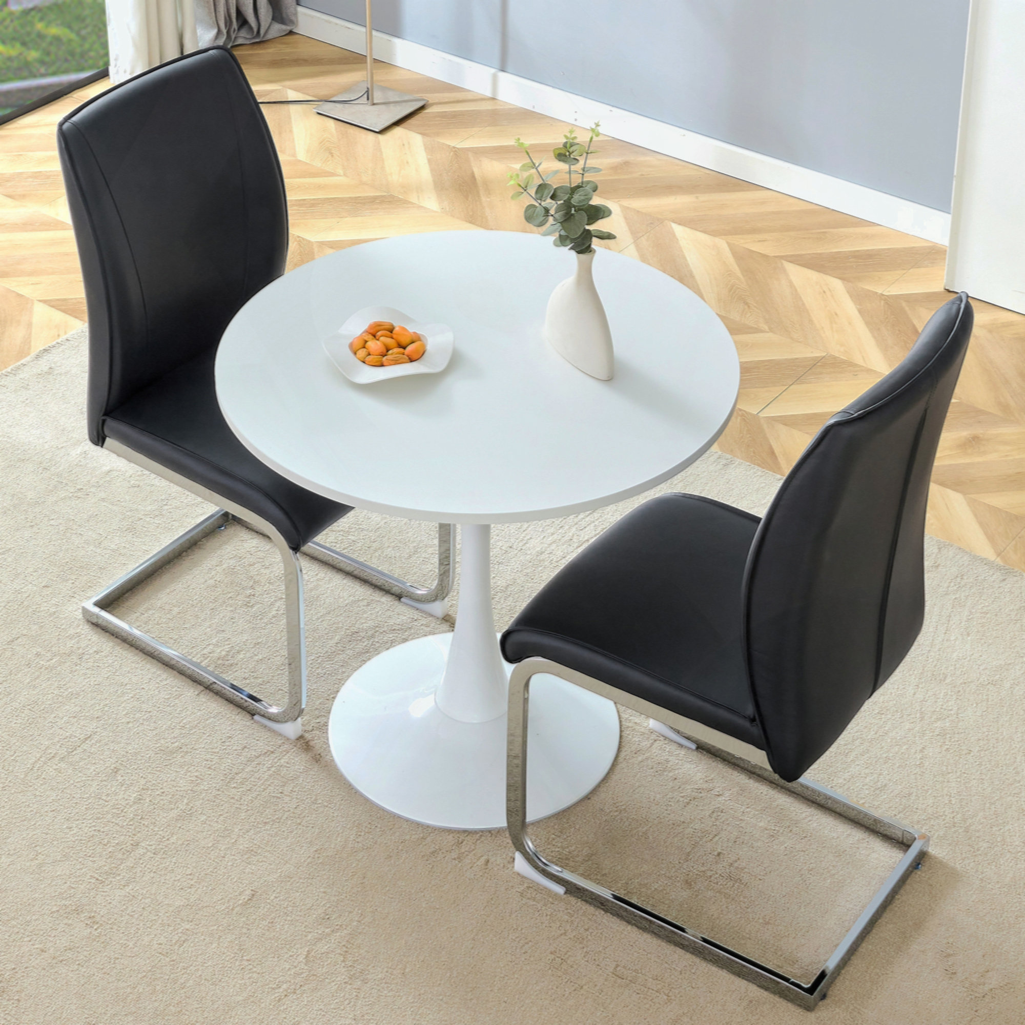 Brayden Studio® Table And Chair Set.Hourglass-Shaped Stable Small Round ...