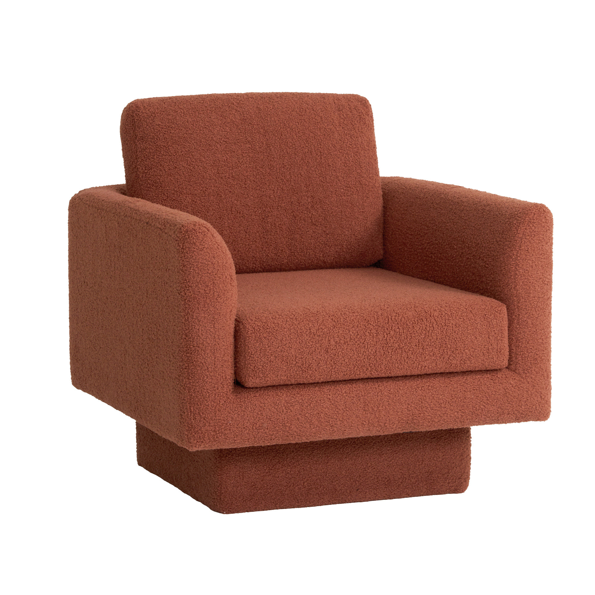 Latitude Run® 30"W Modern Teddy Fabric Upholstered Swivel Accent ...