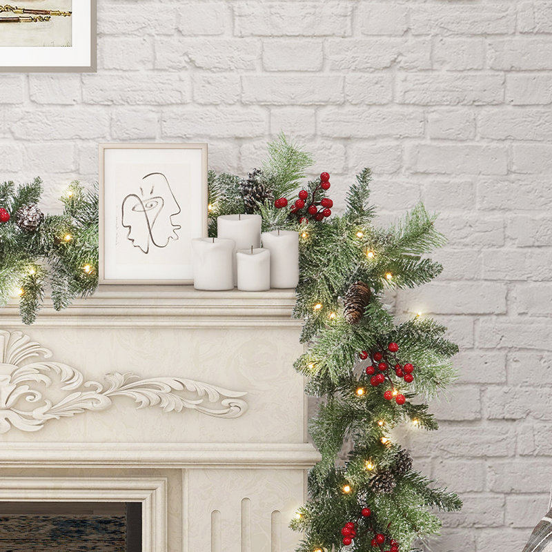 The Twillery Co.® Truby Christmas 9' Garland with Warm Lights & Reviews ...