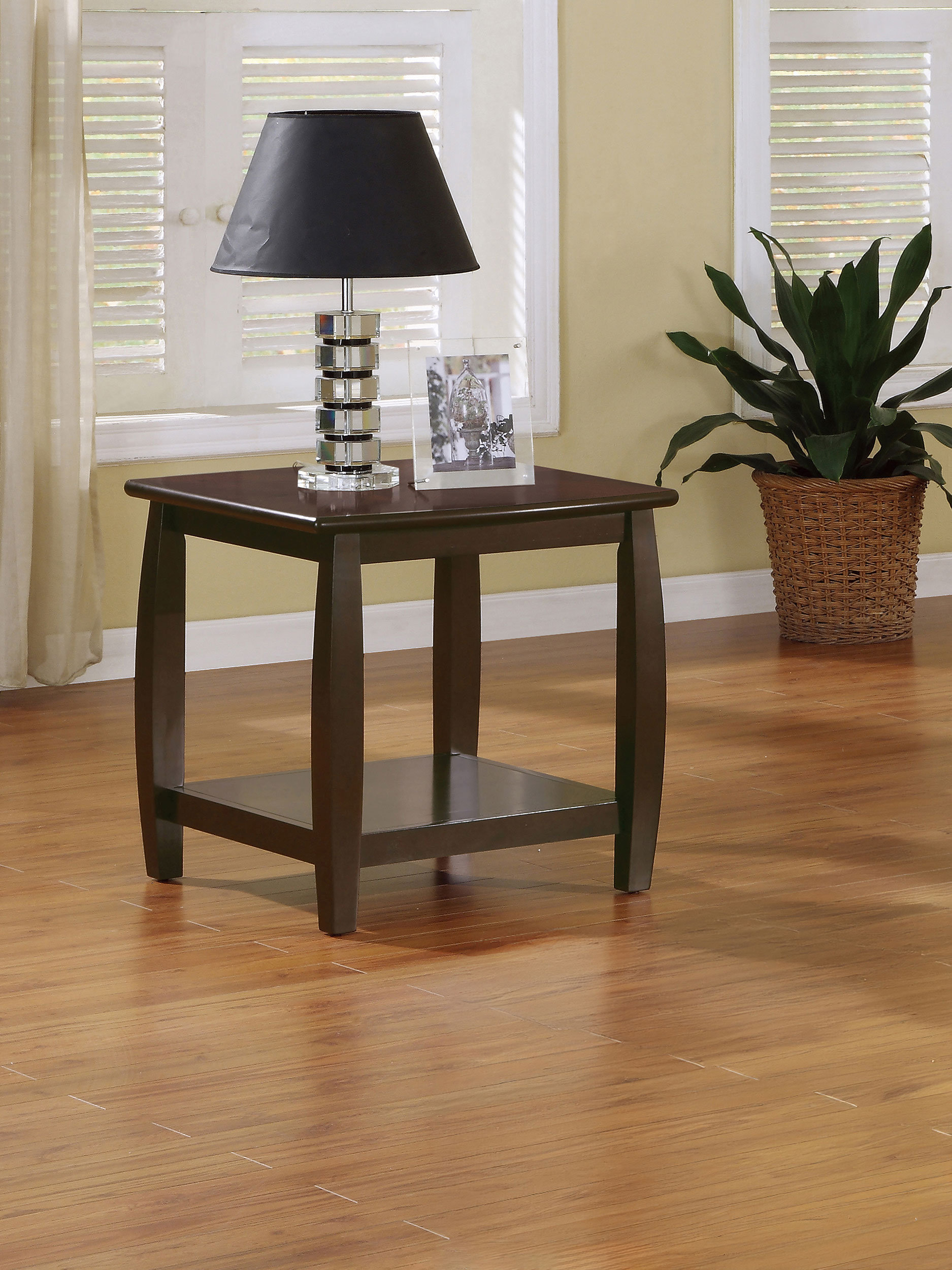 Red Barrel Studio Dixon 1-Shelf Square Wood End Table Espresso ...