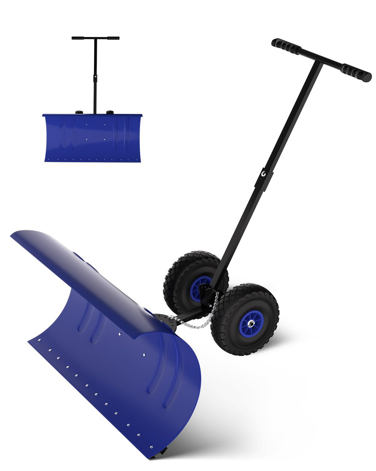 GarveeHome Snow Shovel for Driveway,Heavy Duty Wheeled Rolling Shovels ...