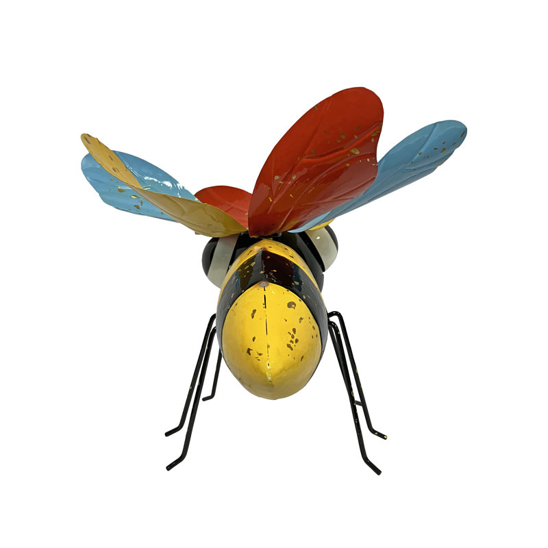 August Grove® Coltin Bee Animals Metal Spinning Garden Statue | Wayfair