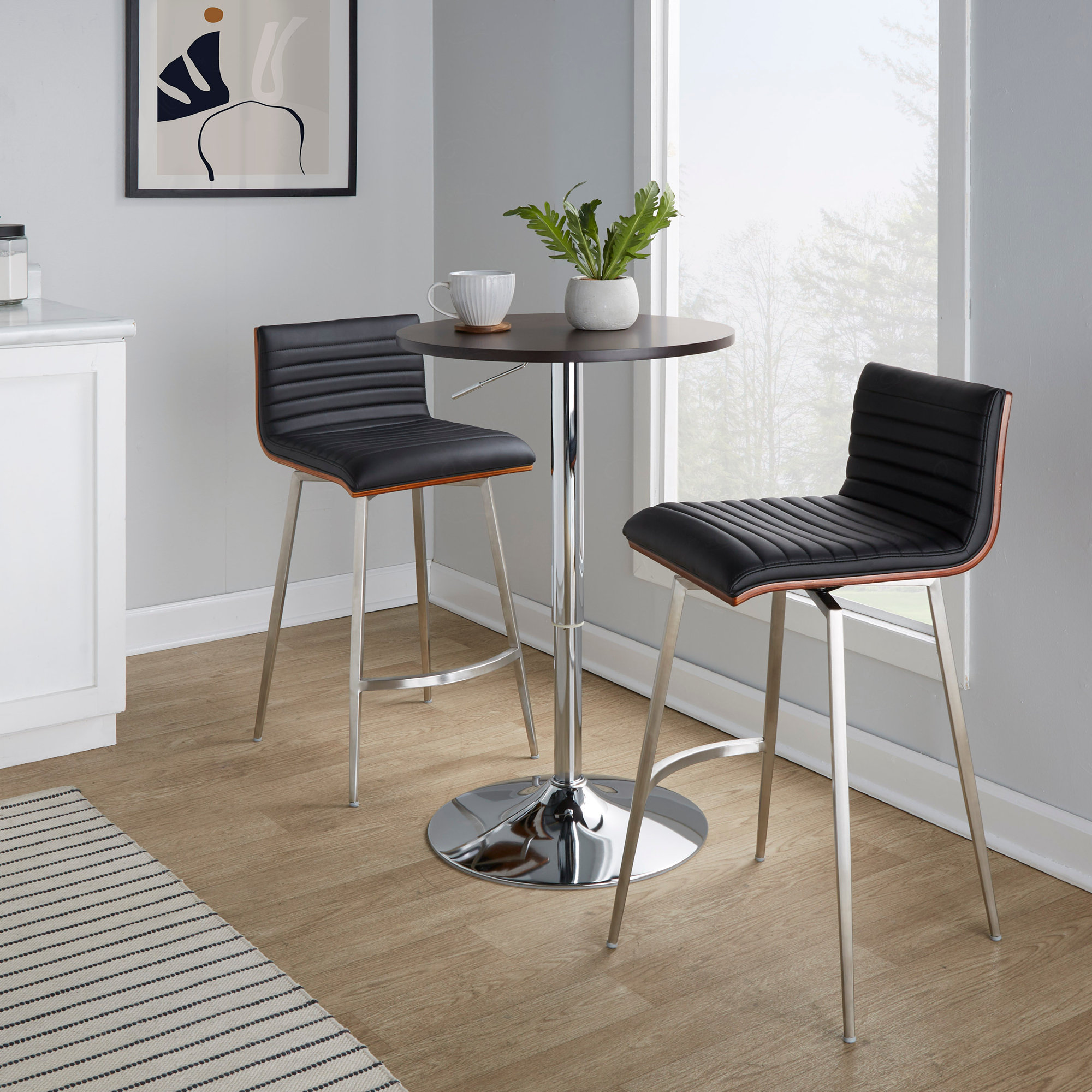 George Oliver Mid-Century Modern Counter Height Dining Set with ...