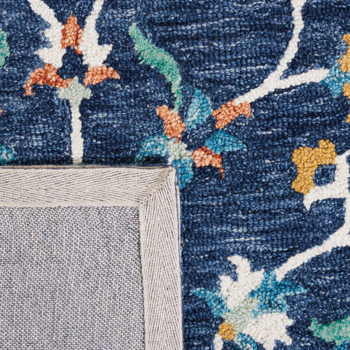 Lark Manor Rosalna Handmade Blue/Ivory/Yellow Rug & Reviews | Wayfair