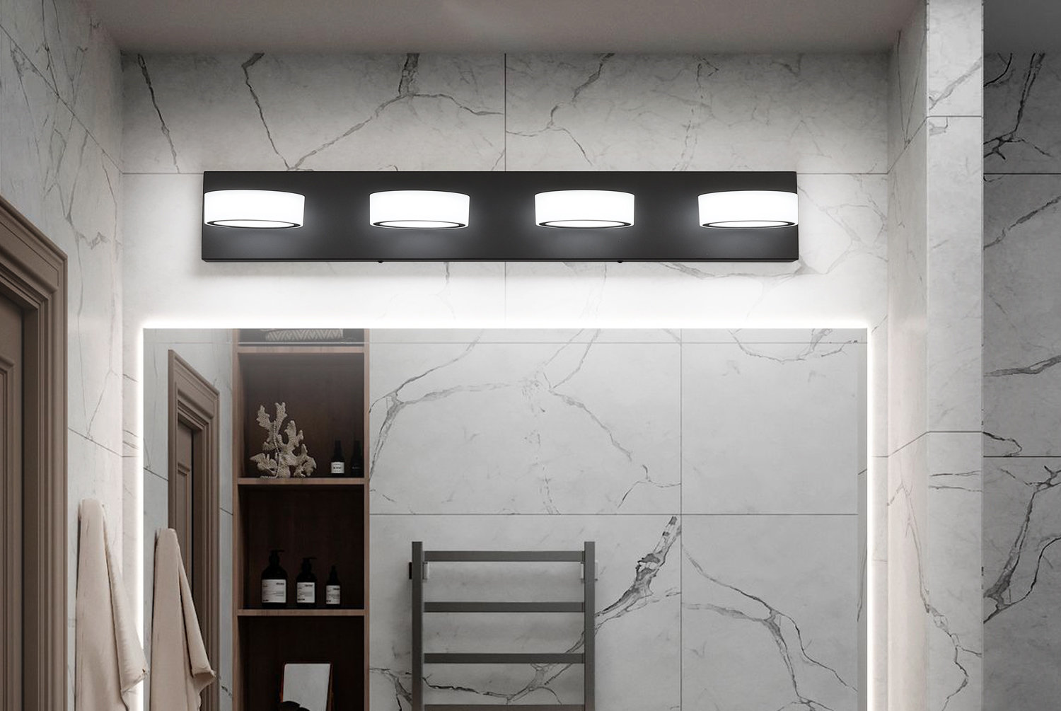 Solfart Dimmable Modern LED Vanity Lights Bathroom Wall Fixture Matt ...