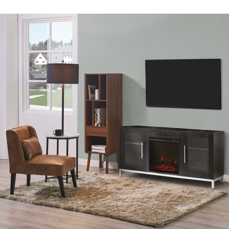 Latitude Run® Lainey 54" TV Console Stand with Electric Fireplace ...