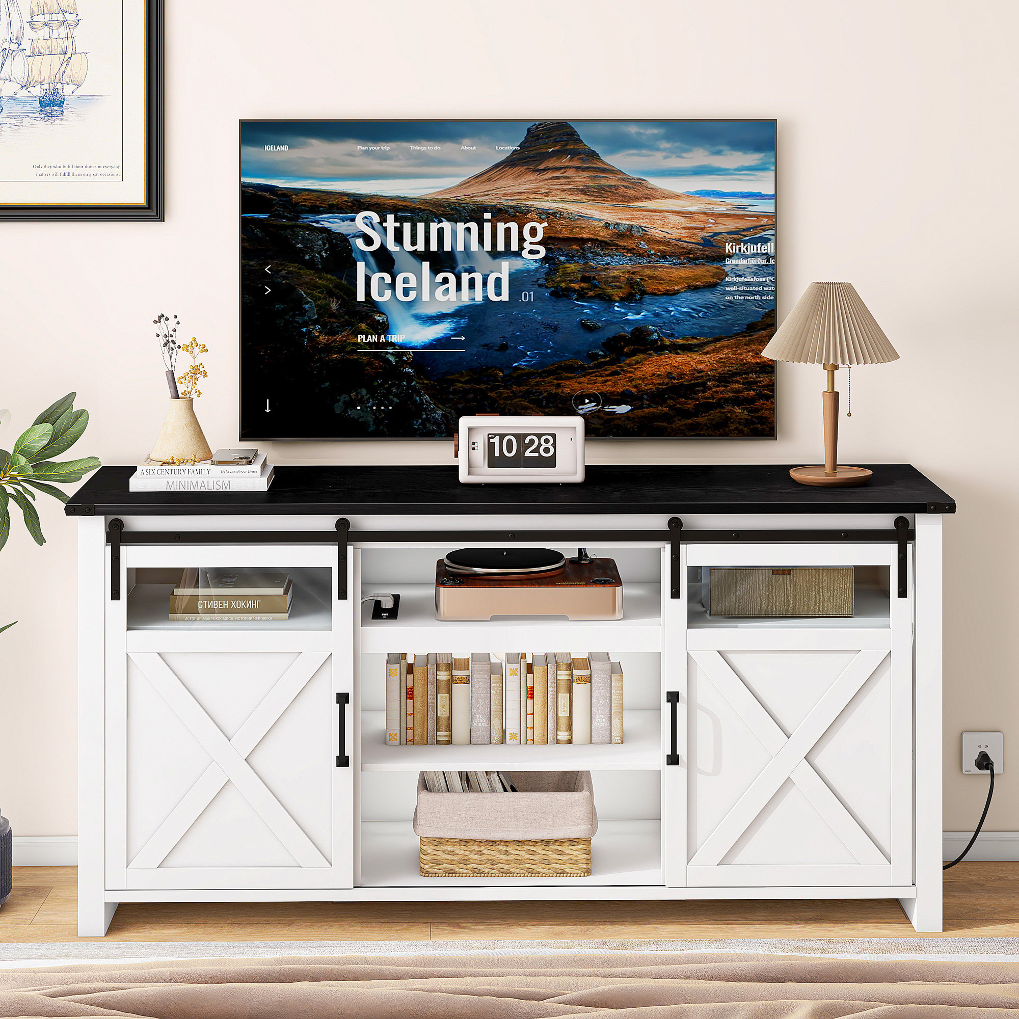 Laurel Foundry Modern Farmhouse Doty Farmhouse TV Stand with Power ...