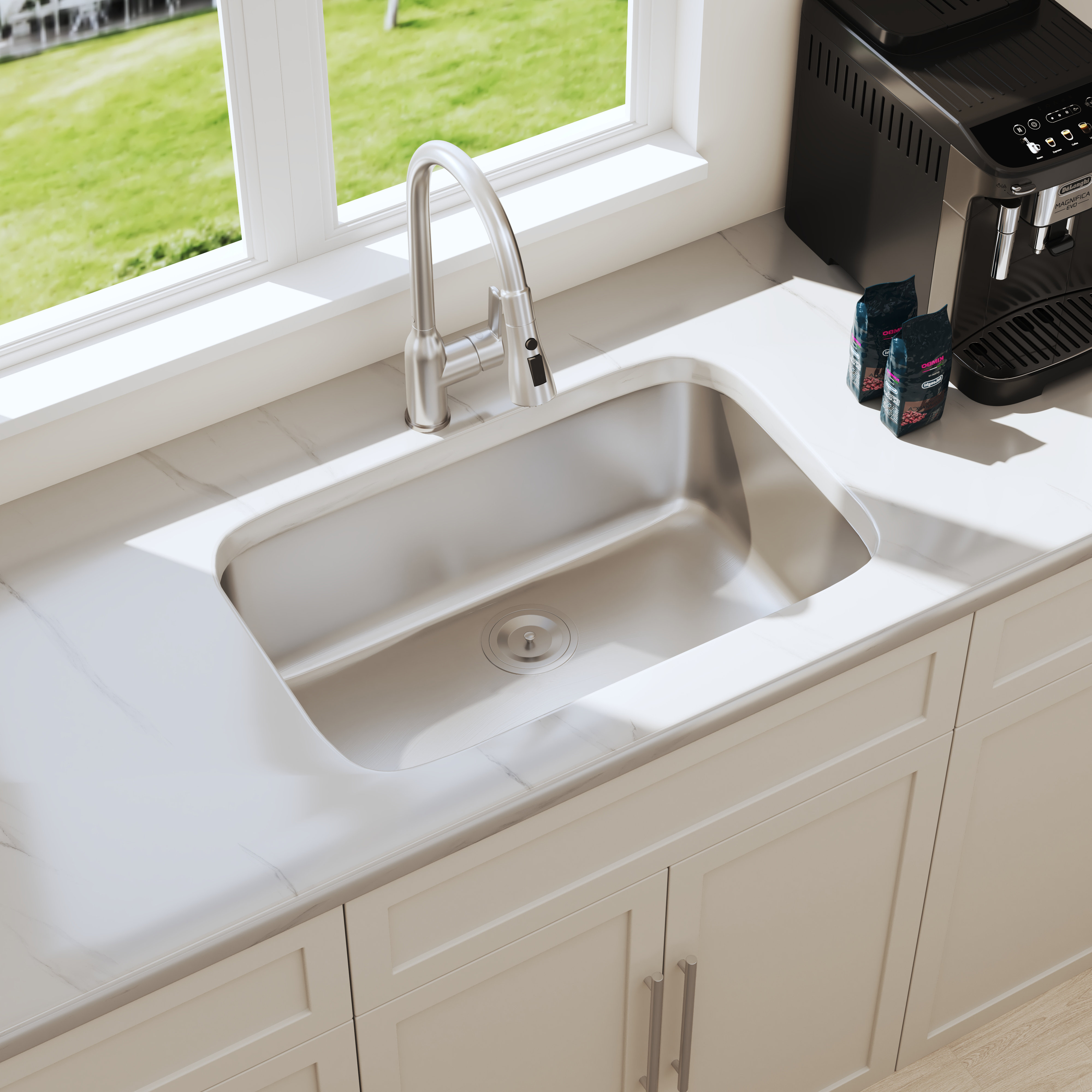 Blenzia Round Coner Series Blenzia 30 Inch Curved Undermount Single ...