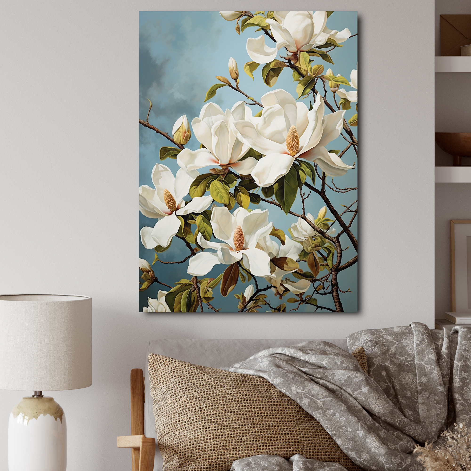 Winston Porter White Yellow Magnolias Magnolia Harmony - Print ...