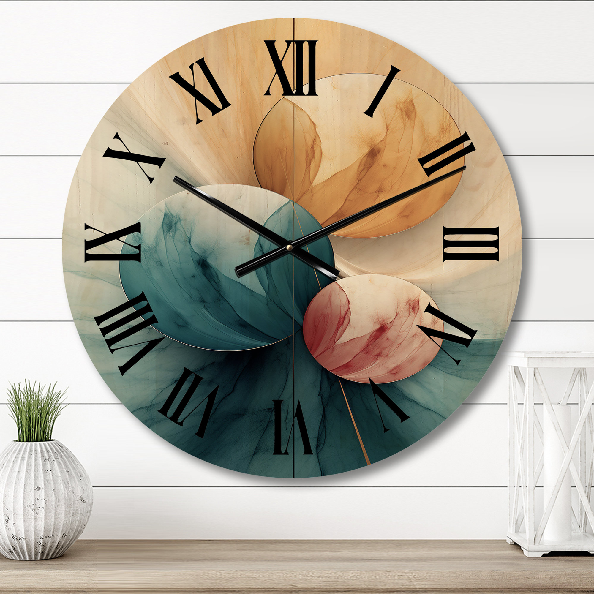 East Urban Home Circular Fusionin Shades of Retro Blue II - Modern ...