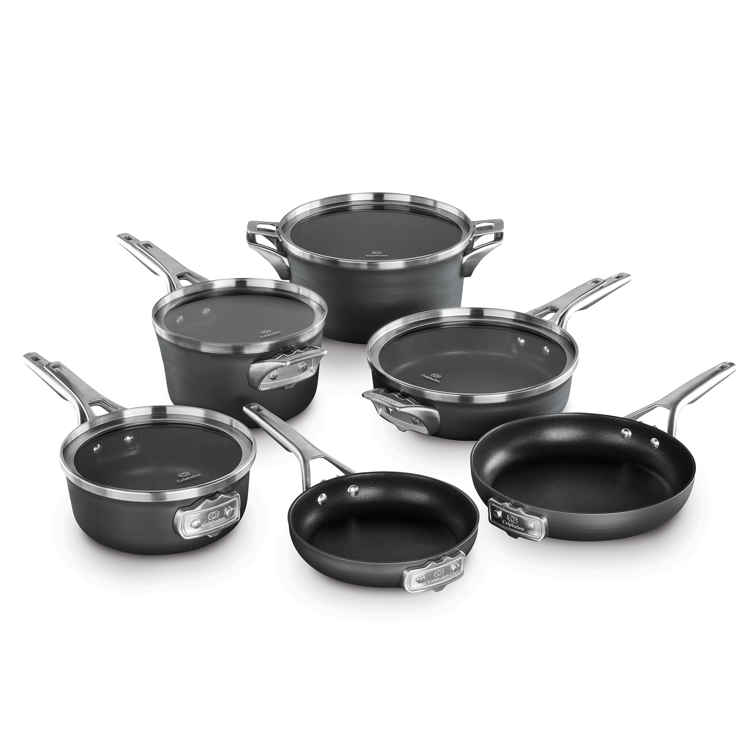 Calphalon 10 Piece Hard-Anodized Aluminum Non Stick Cookware Set ...