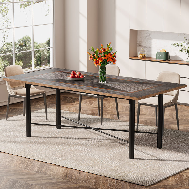 17 Stories Dining Table For 8 People, 70.87-Inch Rectangular Wood ...