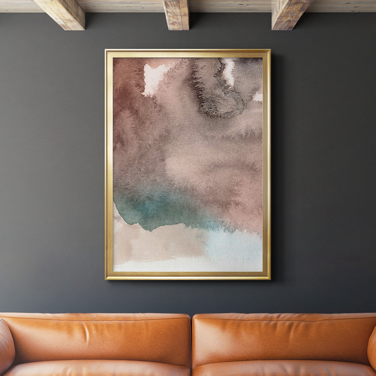 Ivy Bronx Red Ochre Abstract I Premium Framed Print - Ready To Hang ...