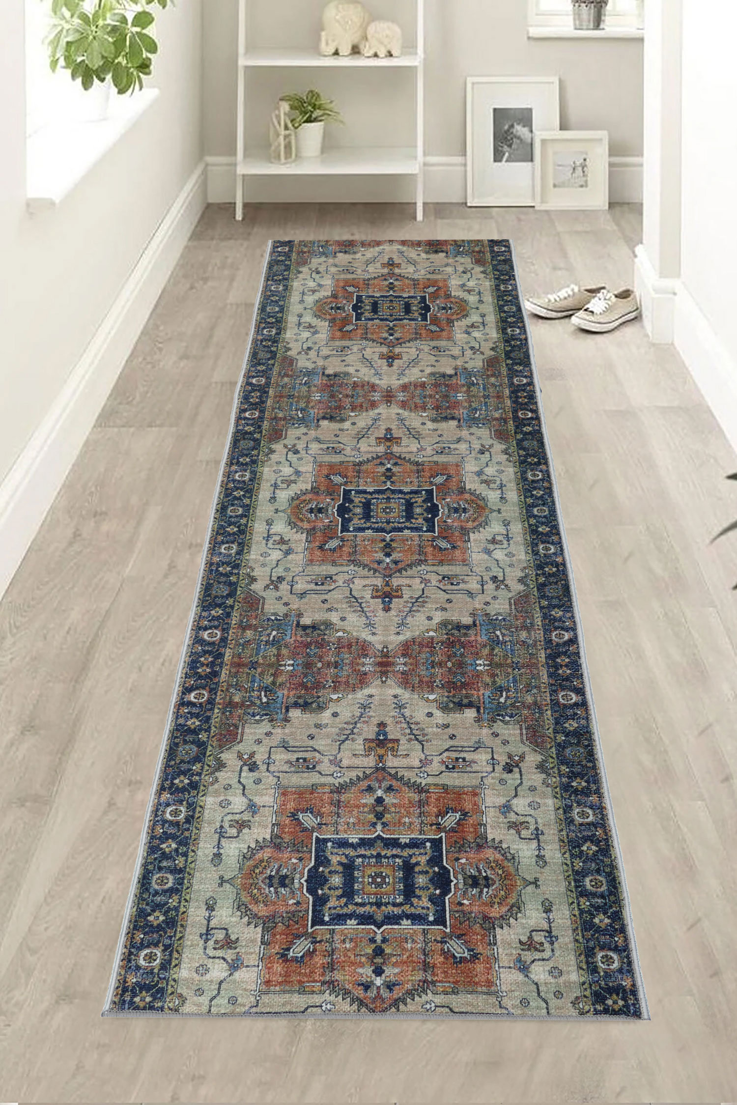 World Menagerie Anti Slip Low Profile Vintage Multicolor Design Canvas ...