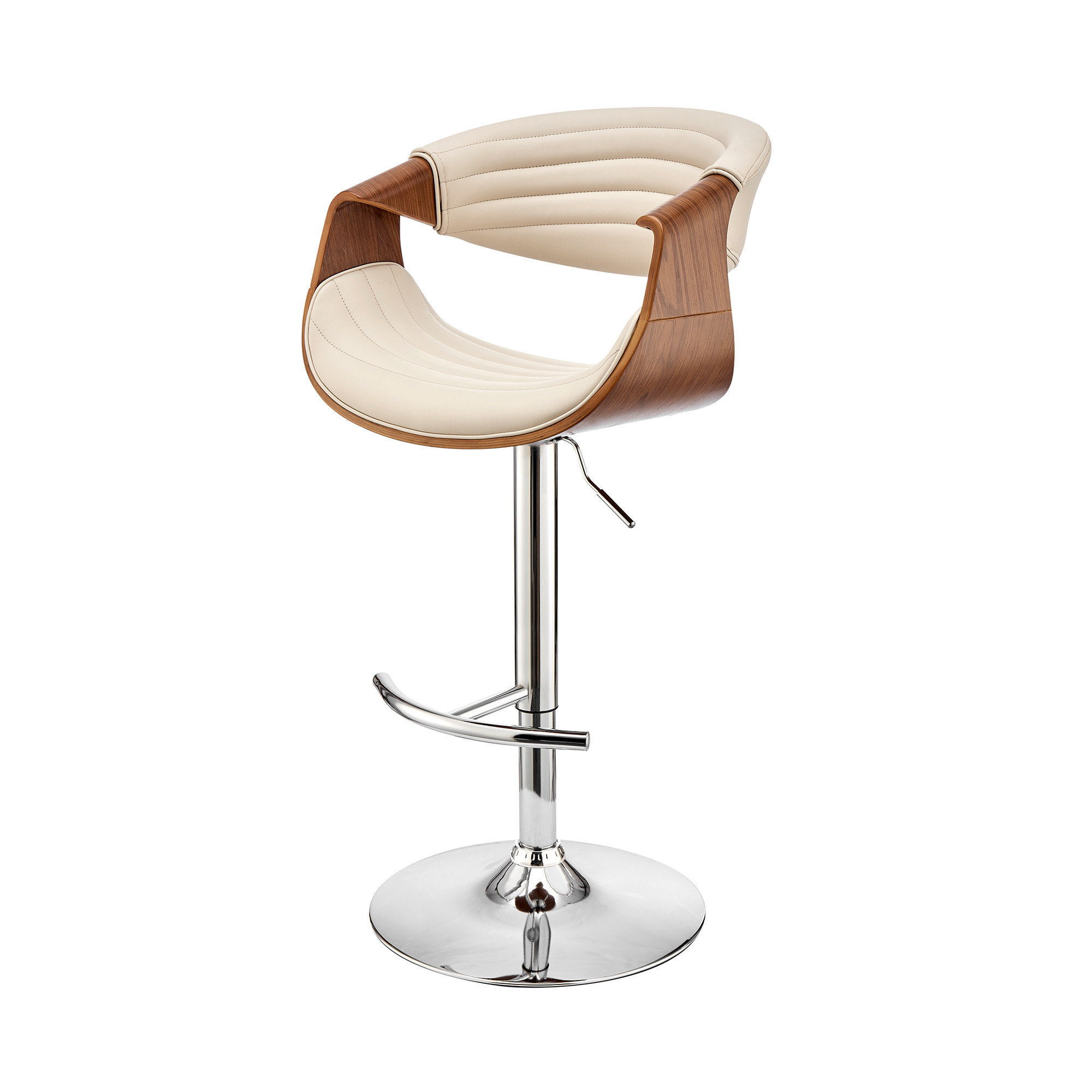 Corrigan Studio® 45" Faux Leather And Iron Swivel Low Back Adjustable ...