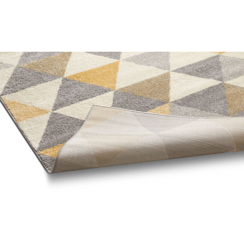 Wrought Studio Rubino Modern Geometric White/Yellow Area Rug & Reviews ...