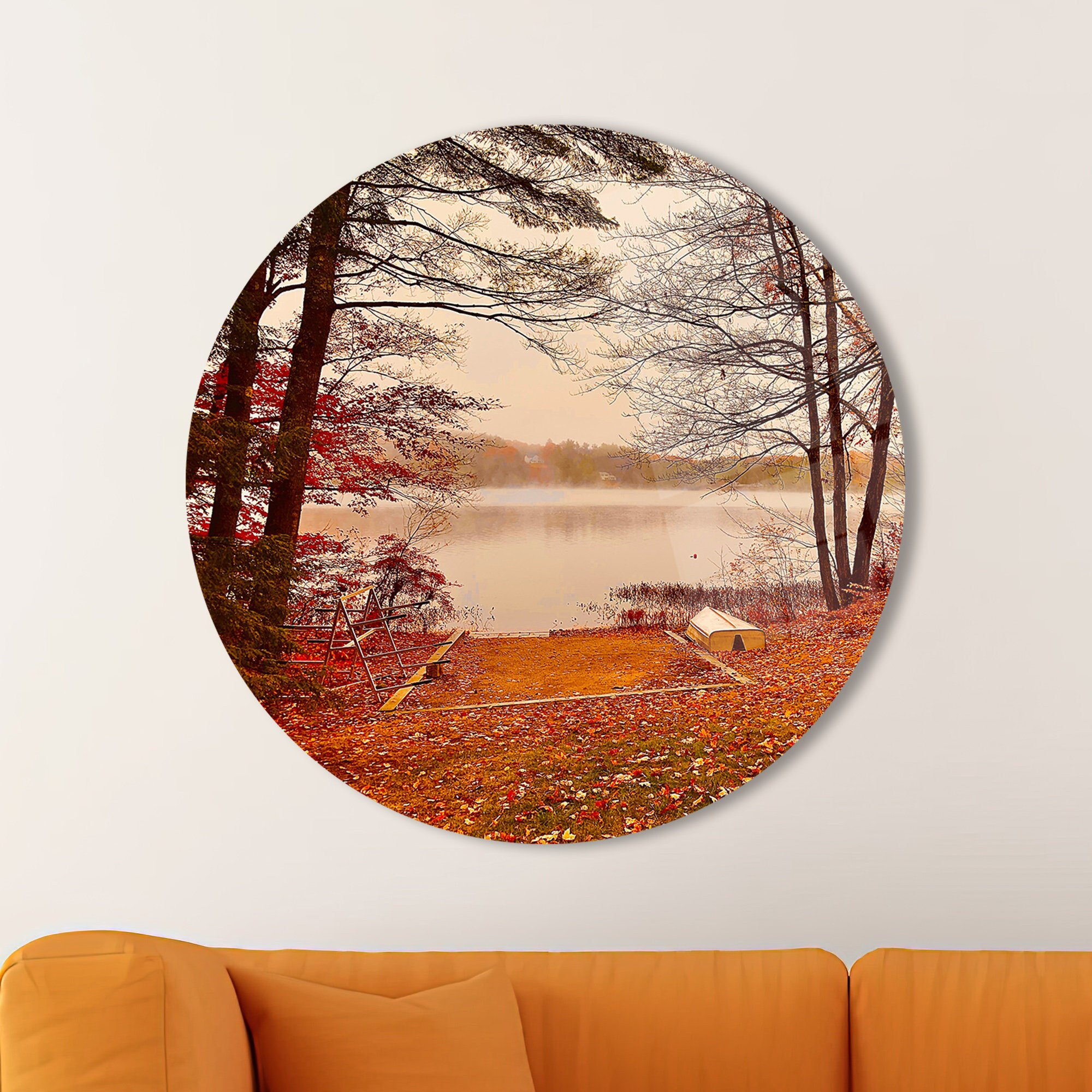 Loon Peak® Tempered Glass Wall Decor Featuring a Scenic Lake View and ...