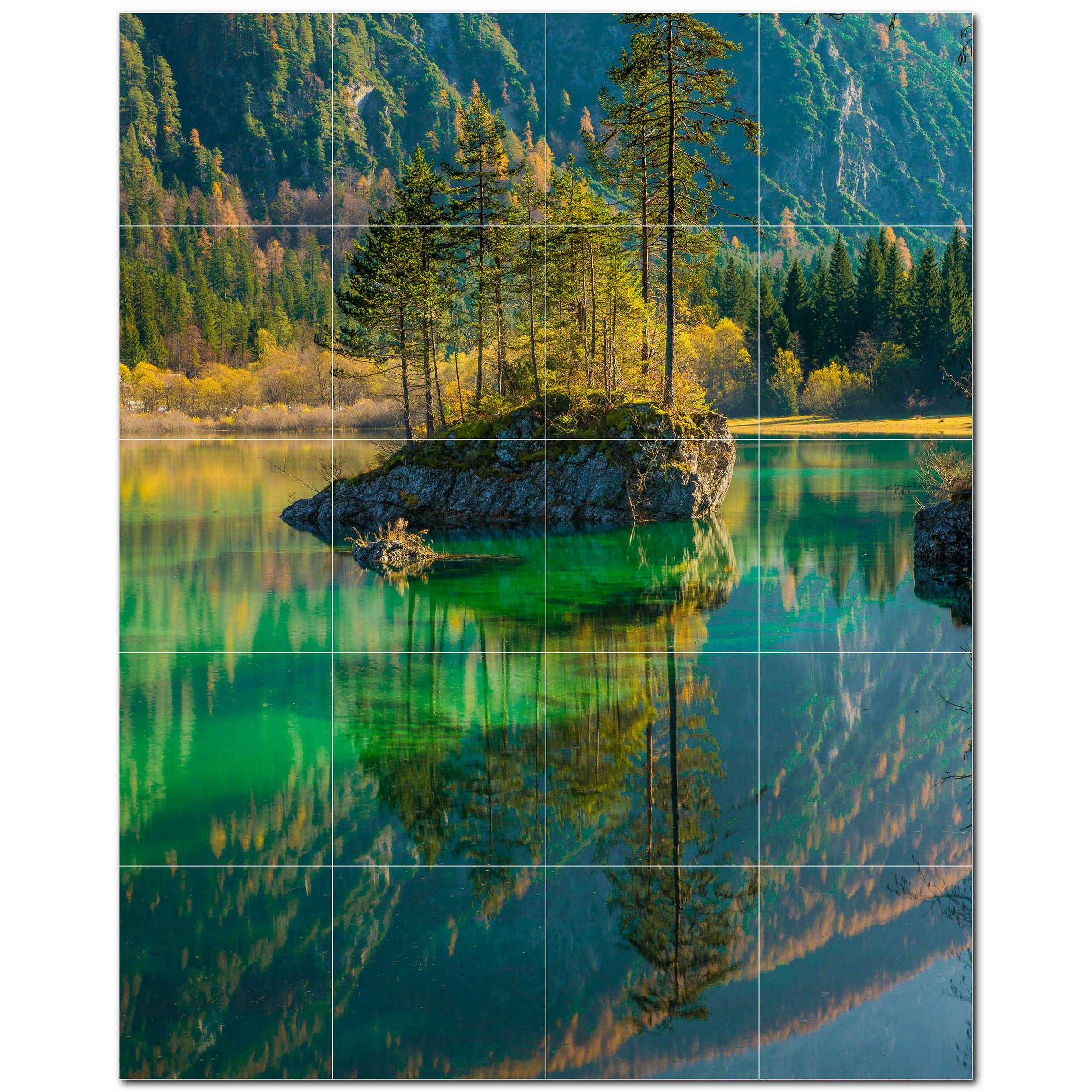 Picture-Tiles.com 32" x 40" Ceramic Trees Photo Decorative Mural Tile ...