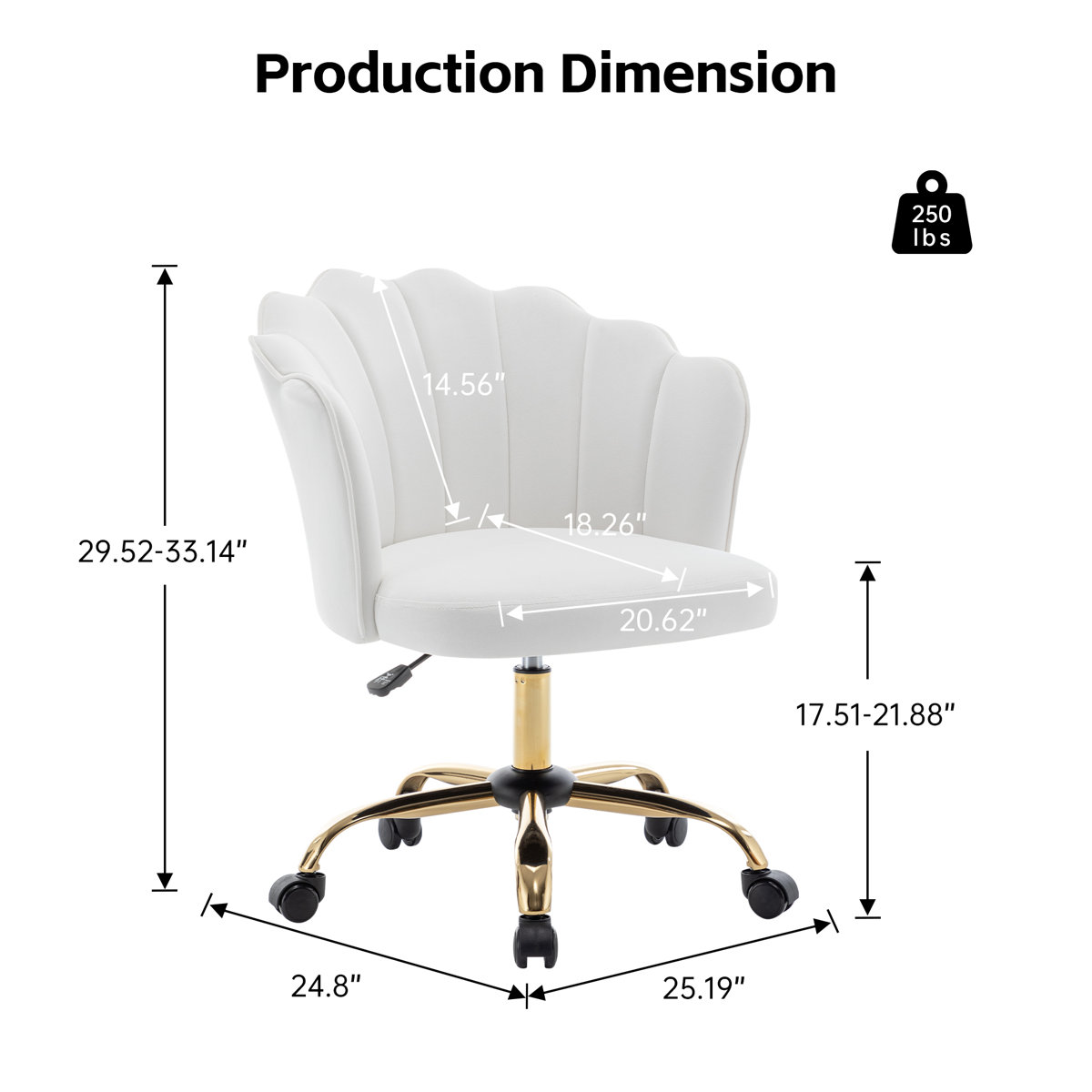 Mercer41 Izdyhaar Velvet Swivel Task Chair with Tufted Back & Reviews ...
