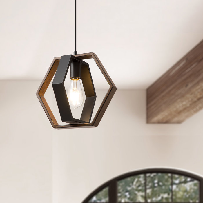 George Oliver Estyn 1 - Light Brown/ Black Pendant & Reviews | Wayfair