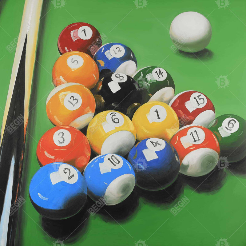 Begin Edition International Inc. Pool Table With Ball Formation - 32X32 ...